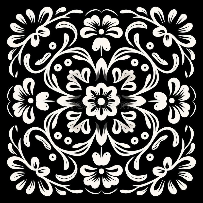 Designing a Black and White Rug Vector Stencil Template Stock ...