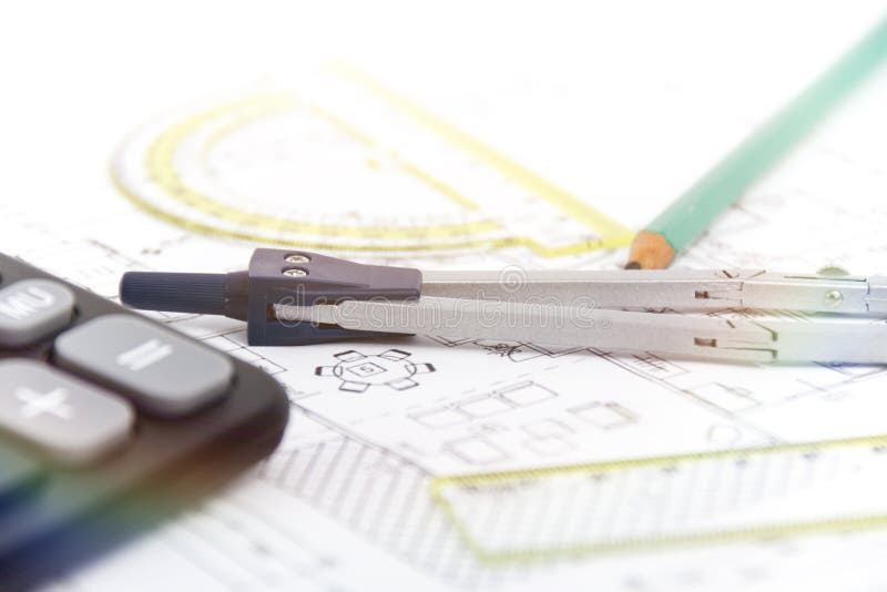 Designing a Building or Architecture with a Ruler, Pen, Pencil ...