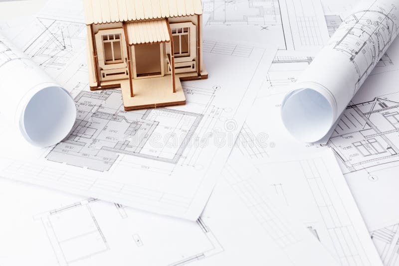 Designing a Civil Construction, Private House. Copy Space Stock Photo ...