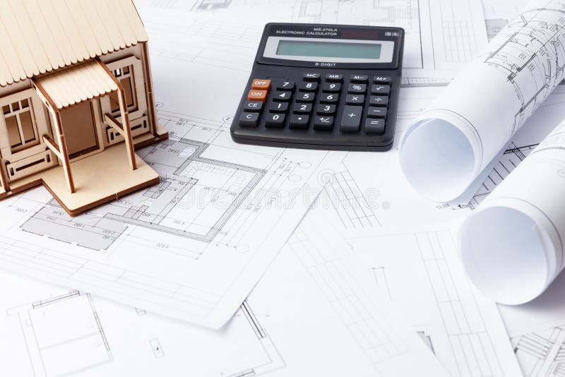 Designing a Civil Construction, Private House. Copy Space Stock Image ...