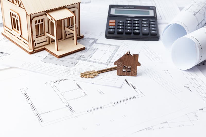 Designing a Civil Construction, Private House. Copy Space Stock Photo ...