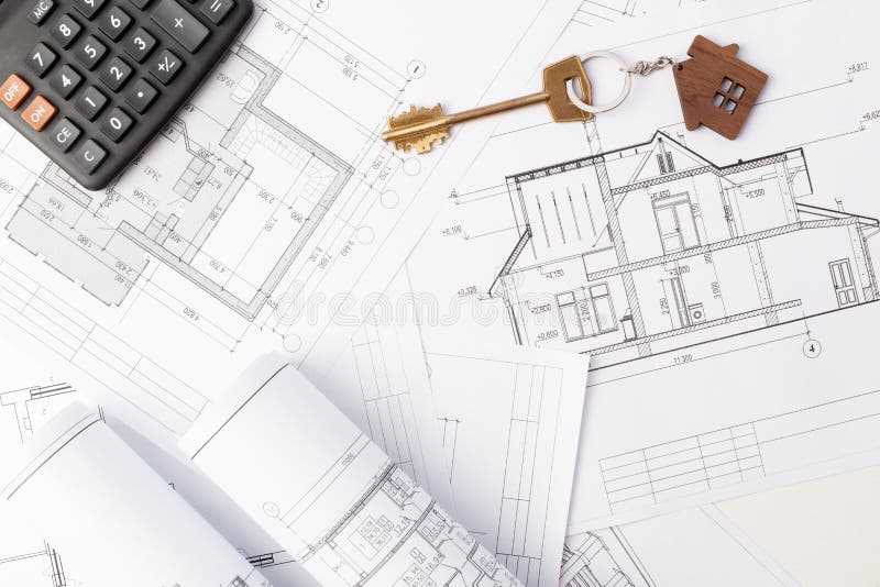 Designing a Civil Construction, Private House. Copy Space Stock Image ...