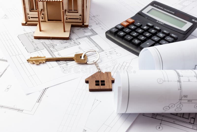 Designing a Civil Construction, Private House. Copy Space Stock Image ...