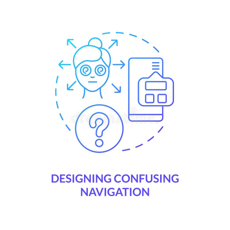 Designing Confusing Navigation Blue Gradient Concept Icon Stock Vector ...