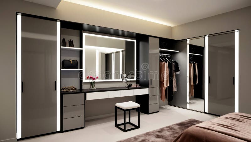 Designing a Dressing Room in a Modern Style, Dressing Room Model Stock ...