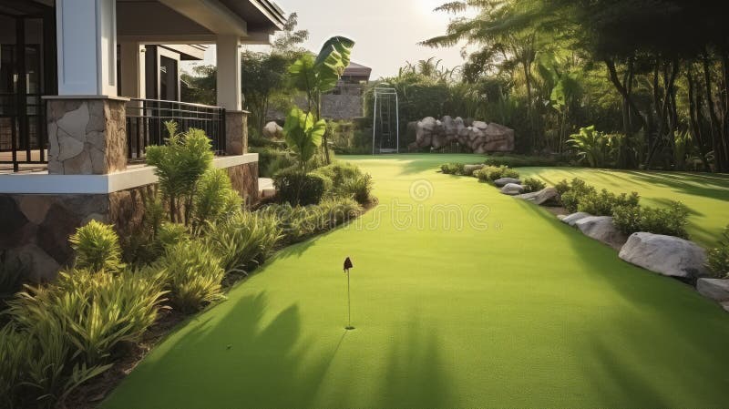 Designing Elegance with an Artificial Grass Golf Course Surrounding a ...