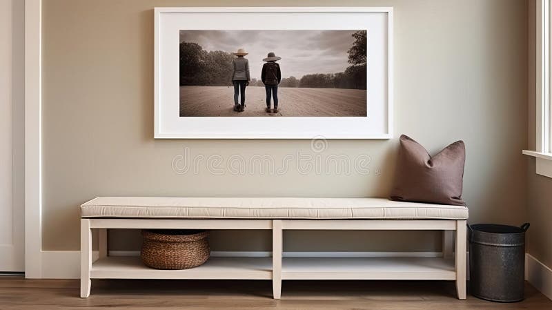 Designing a Functional Mudroom Benches with Leaning Picture Frame Stock ...