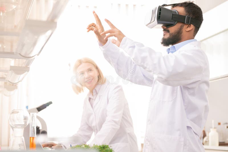 Designing Model of Gene on Virtual Reality Simulator Stock Image ...
