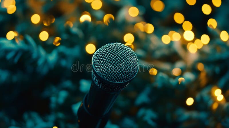 For Designing Posters of Open Mic and Joke Shows, a Microphone with a ...