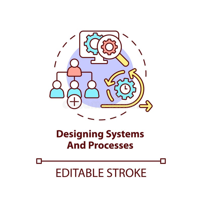 Designing Systems and Processes Concept Icon Stock Vector ...