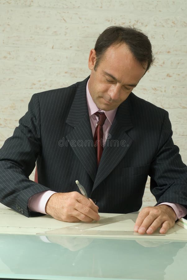 Designing Using A Protractor Stock Photo - Image of businessman ...