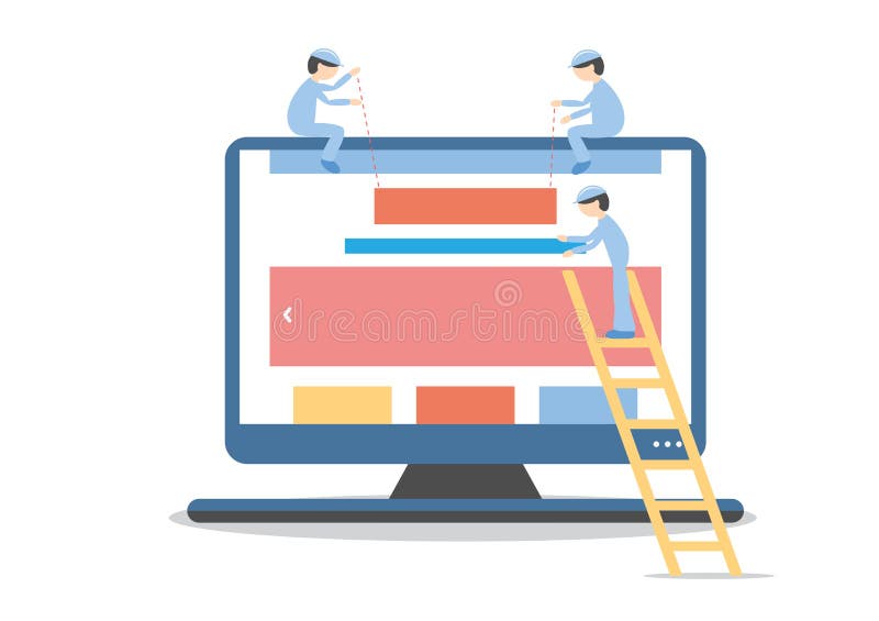 Designing a Website or Application.Website Under Construction Concept ...
