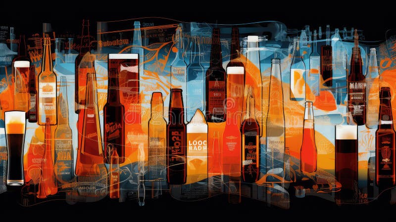 Designs abstract beer stock illustration. Illustration of trend - 370411727