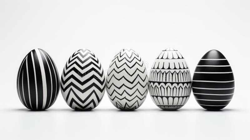 Designs Easter Eggs Black and White Stock Illustration - Illustration ...