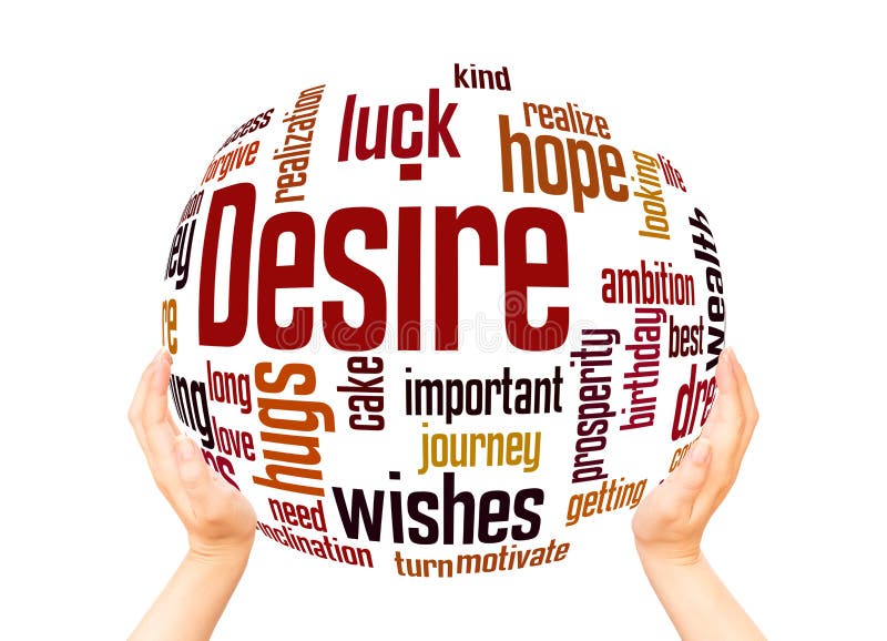 Desire Word Cloud and Hand with Marker Concept Stock Illustration ...