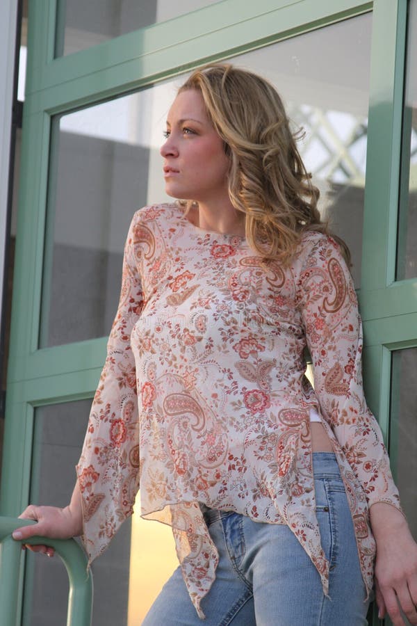 Desiree posing stock image. Image of stone, blonde, pastel - 7440009