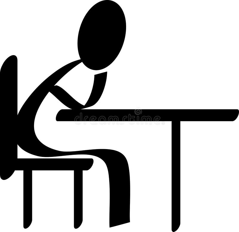 At the desk stock illustration. Illustration of dinner - 635686