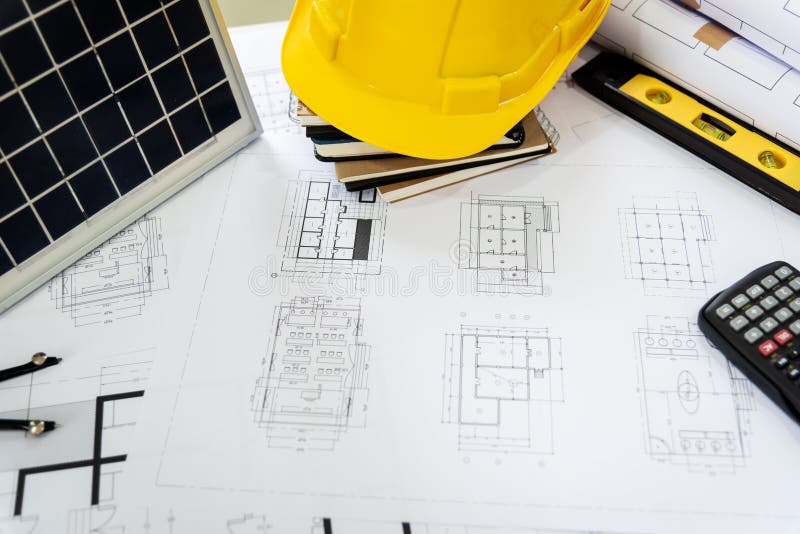 Desk of Architects Solar Energy Powered Home Green for Reduce Global ...