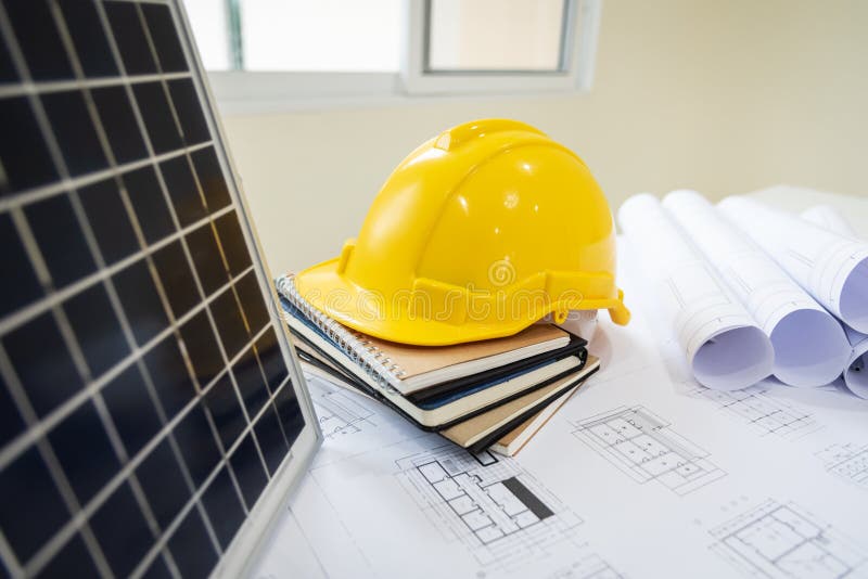 Desk of Architects Solar Energy Powered Home Green for Reduce Global ...