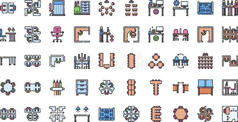 Desk Arrangement Icons High-Quality Vector Icons Collection with ...