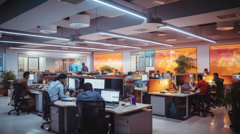 Design Busy Architect Office Stock Illustration - Illustration of ...