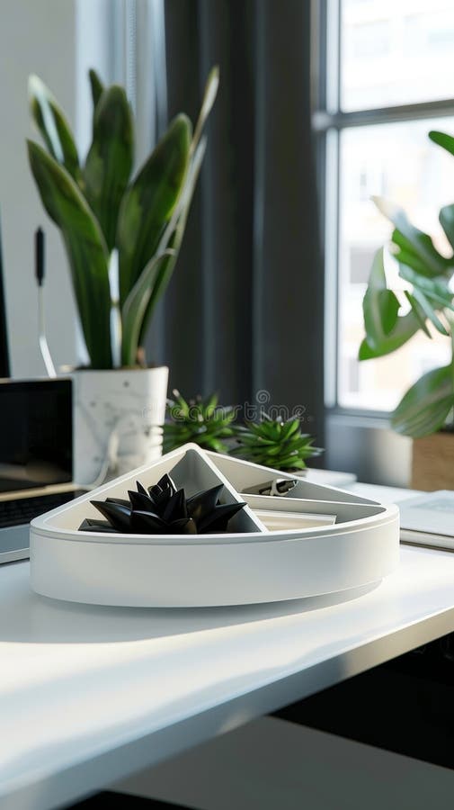 A Desk Caddy with a Mix of Triangular and Circular Compartments Adding ...