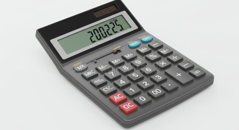 Desk Calculator Displaying 200225 a Closeup Shot of a Basic Desk ...