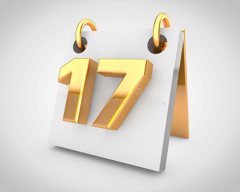 Desk Calendar with Gold Design Elements, Day 23 of the Month Stock ...