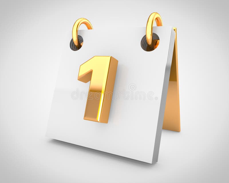 Desk Calendar with Gold Design Elements, Day 23 of the Month Stock ...