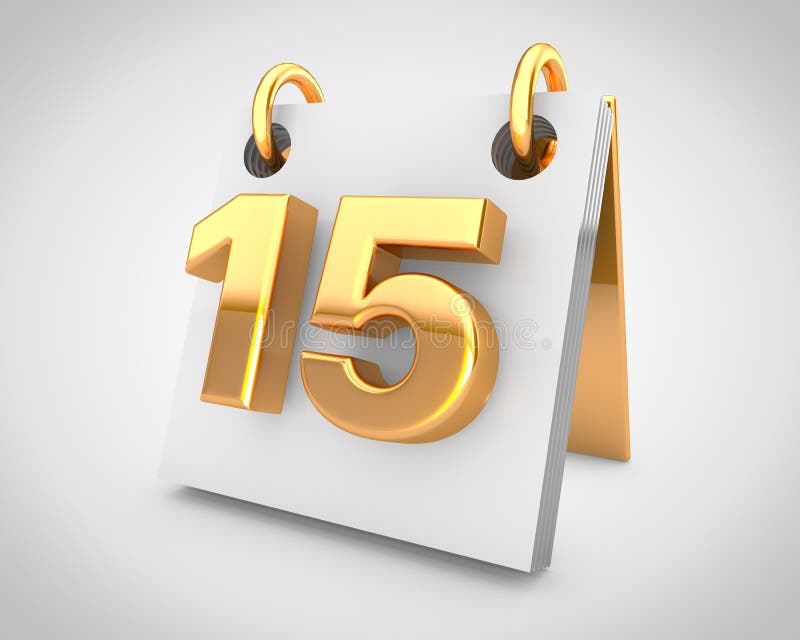 Desk Calendar with Gold Design Elements, Day 1 of the Month Stock ...