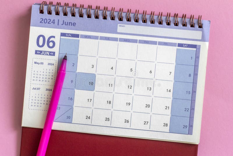 Desk Calendar for June 2024. Desk Calendar for Planning and Managing ...
