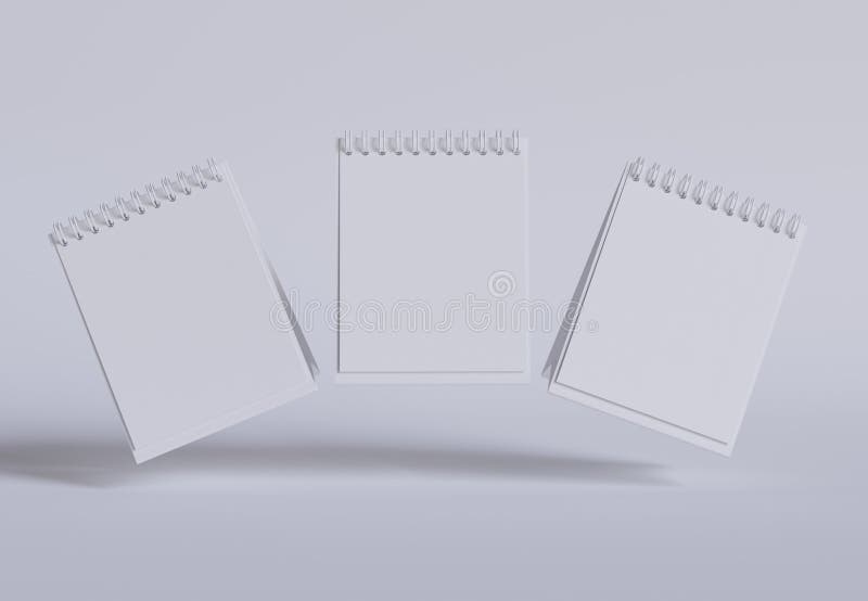 Desk Calender Set White Color and Realistic Texture Stock Illustration ...