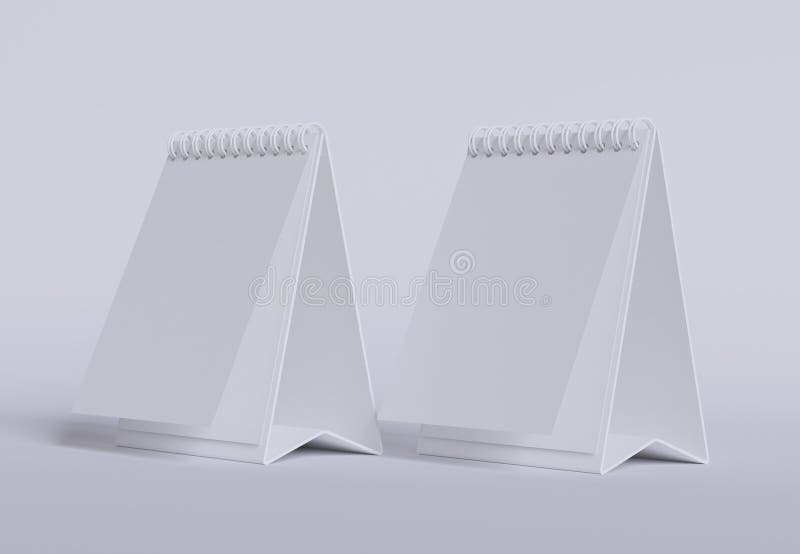 Desk Calender Set White Color and Realistic Texture Stock Illustration ...