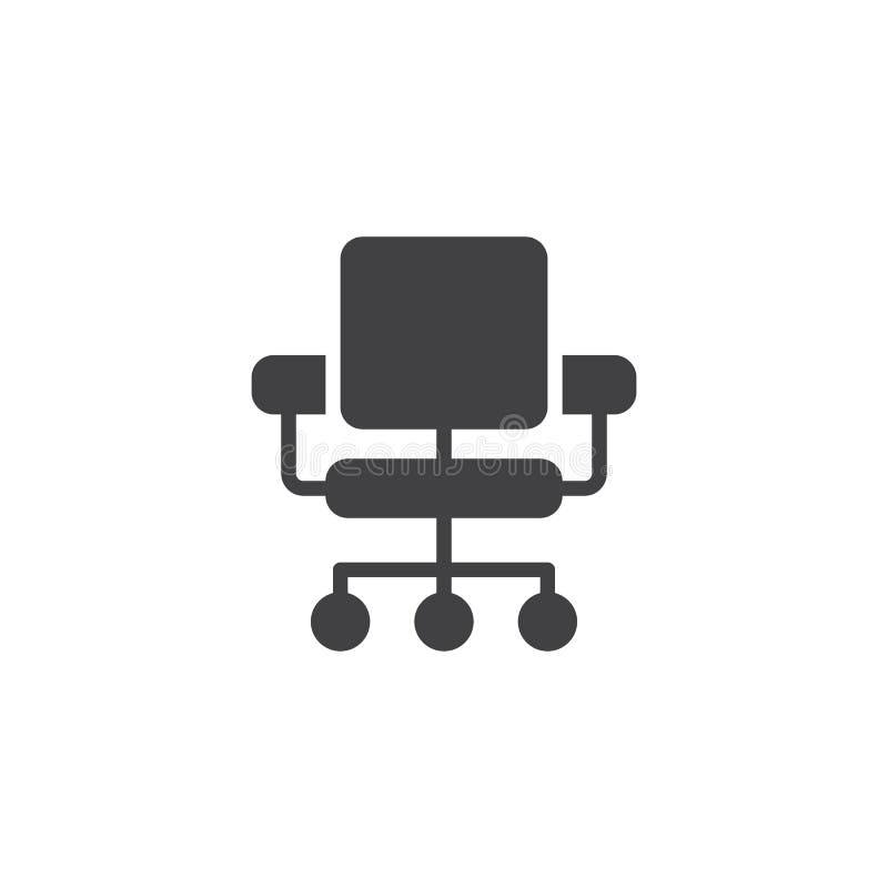 Desk and Chair Top View Outline Icon Stock Vector - Illustration of ...