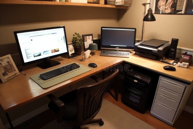 Desk, with Clean and Organized Work Space, for Efficient and Productive ...