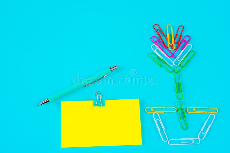 Desk with Clip and Notes for Creativity Stock Photo - Image of pinned ...