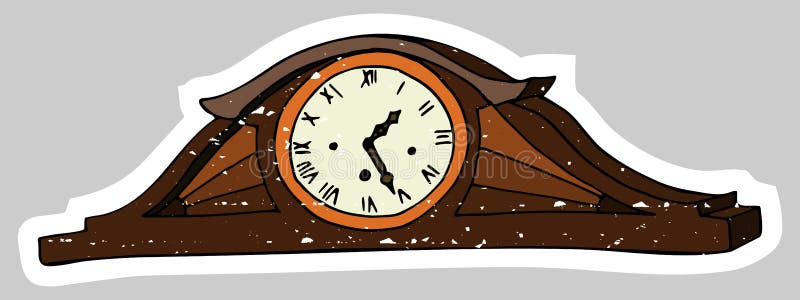 Desk clock doodle stock vector. Illustration of decorative - 223732842