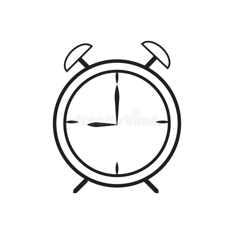 Desk Clock Icon Symbol on White Vector Background Stock Illustration ...