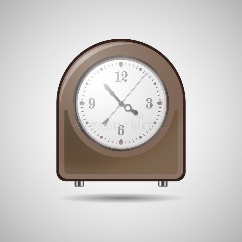 Desk clock stock vector. Illustration of gear, instrument - 48743122