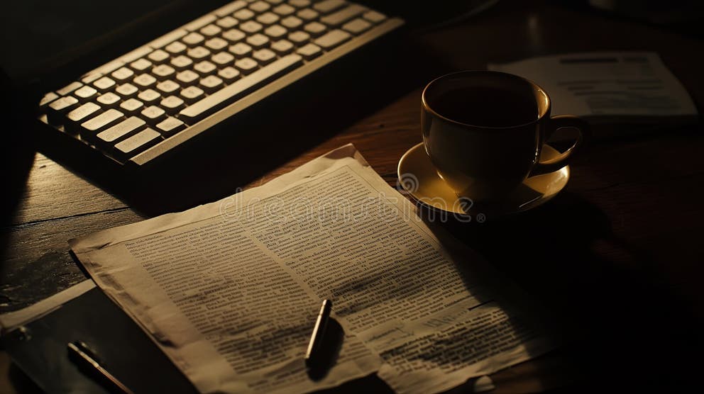 Desk, Coffee, Documents, Keyboard, Sunlight, Working, Home Office ...