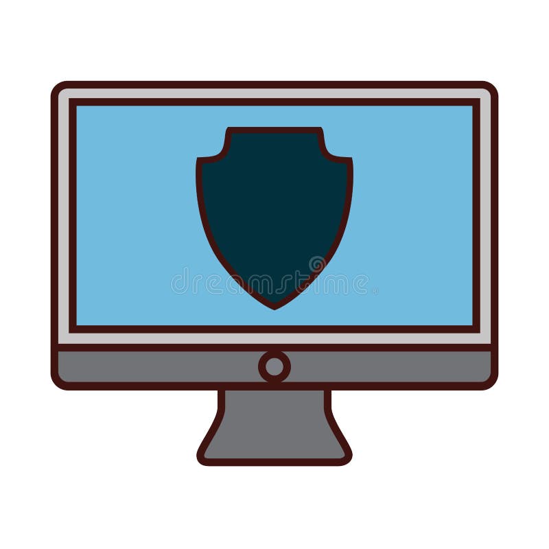 Desk computer icon image stock vector. Illustration of screen - 82380463