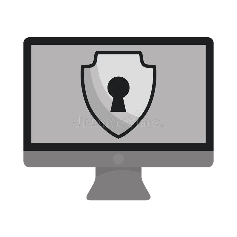 Desk computer icon image stock vector. Illustration of display - 82384793