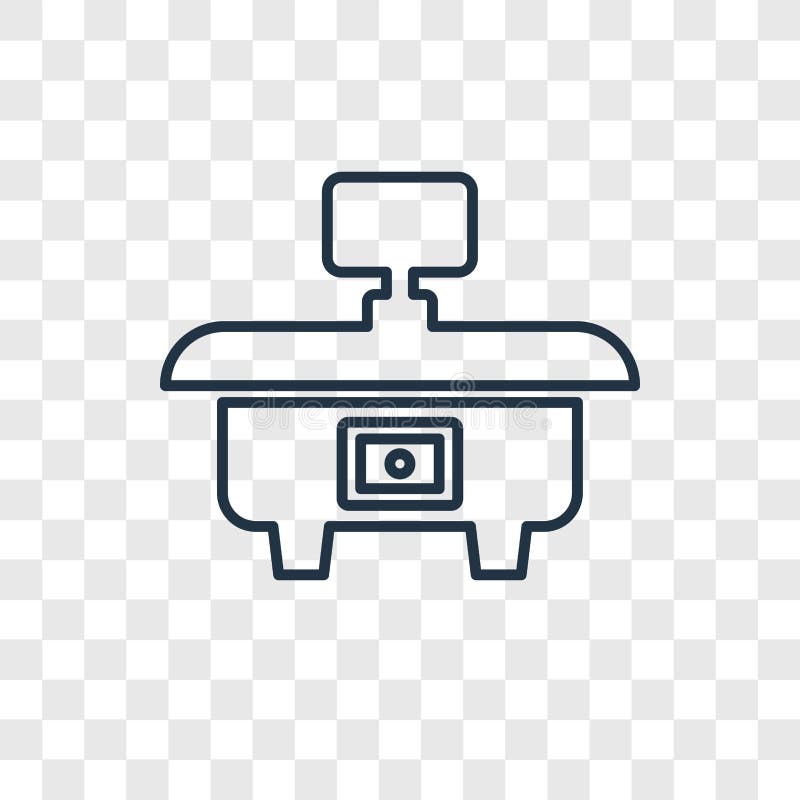 Desk Concept Vector Linear Icon Isolated On Transparent Background ...