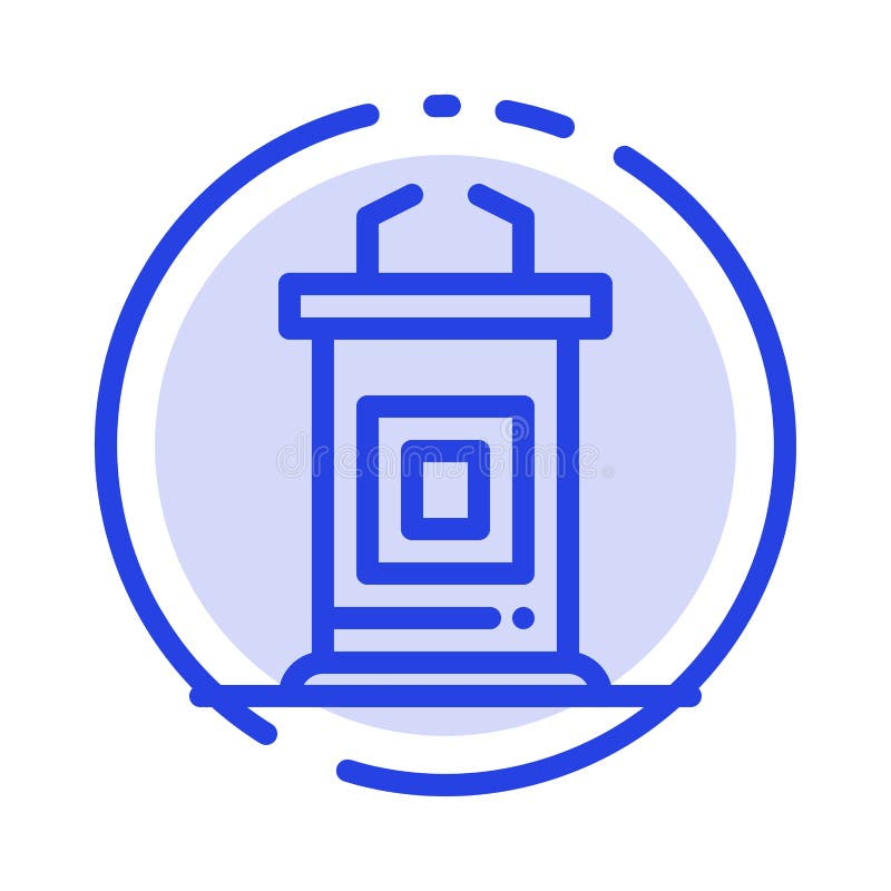 Desk, Conference, Meeting, Professor Blue Dotted Line Line Icon Stock ...