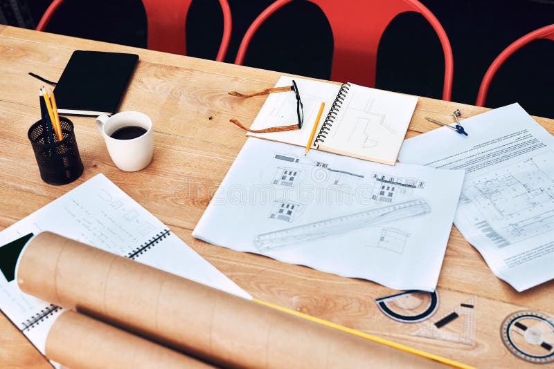 The Desk of Creativeness. Still Life Shot of a Pair of Spectacles ...