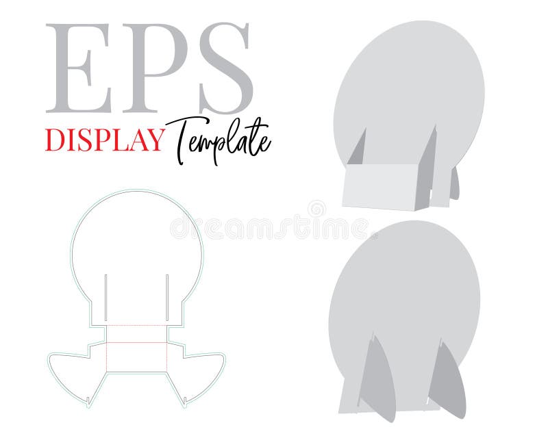 Desk Display in a Shape of a Circle, Vector. Die Cut Template Stock ...