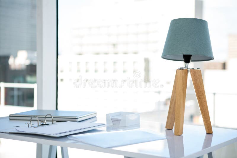 Desk with Documents and Laptop Stock Photo - Image of bureau, file ...