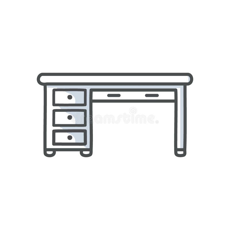 Desk with Drawers. Simple Illustration of a Desk with Four Drawers and ...