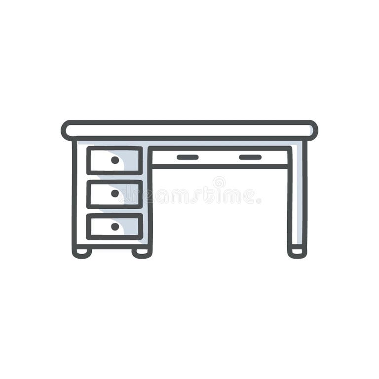 Desk with Drawers. Simple Illustration of a Desk with Four Drawers and ...