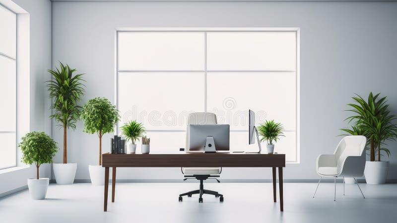 Desk Executive Office Empty Stock Illustration - Illustration of ...